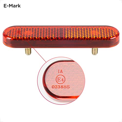 Snapklik.com : Evermotor Reflector For Motorcycle, Red 3.42 Inch Oval ...