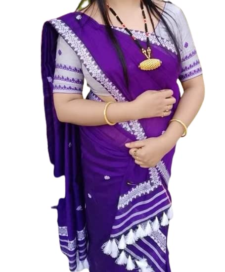 Buy Assamese traditional handwoven mekhla sador. (Red) at Amazon.in