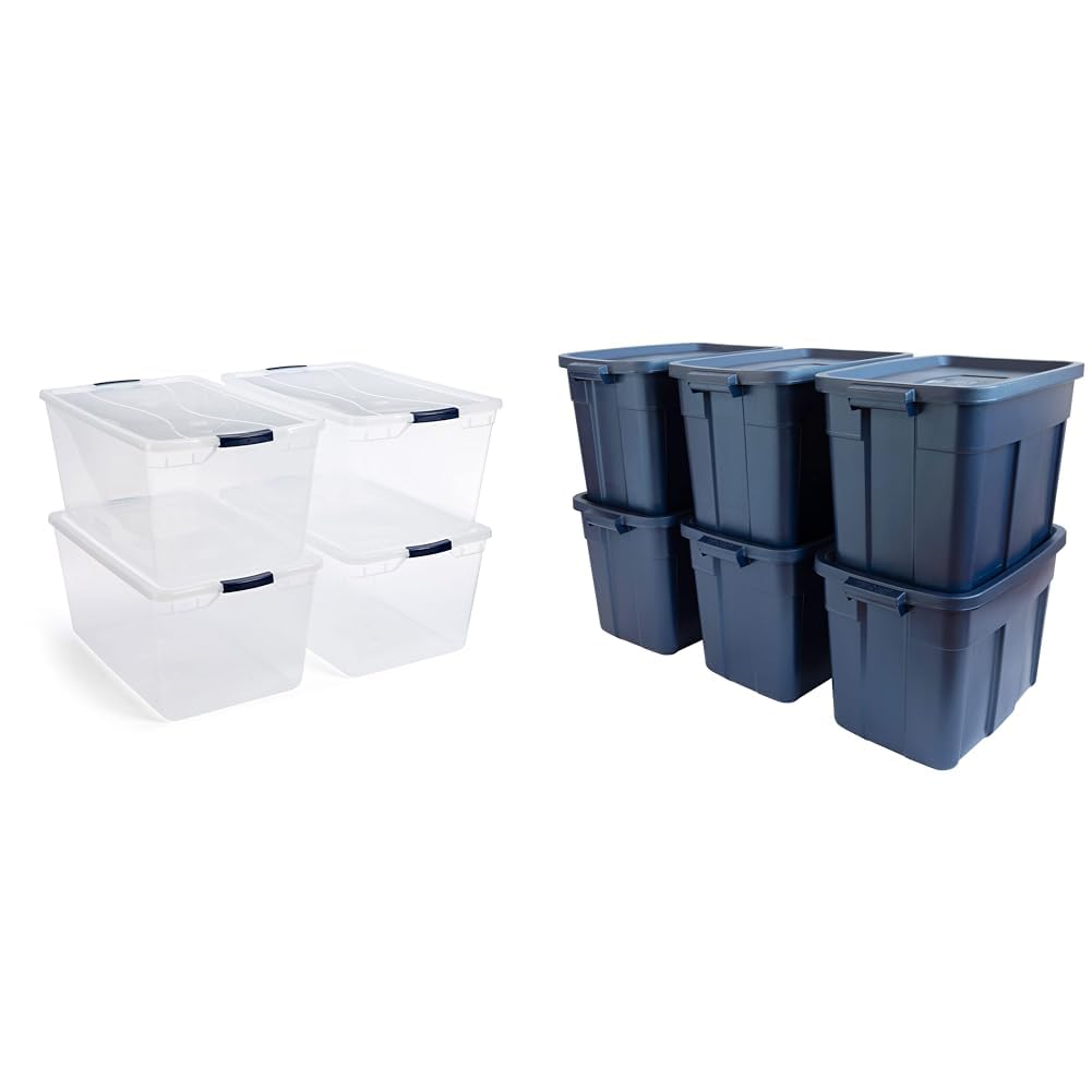 Amazon.com - Rubbermaid Cleverstore 95 Quart Clear Stackable Large ...