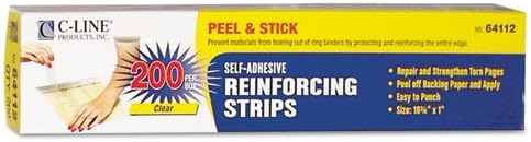 Amazon.com : C-Line Self-Adhesive Reinforcing Strips, 10 3/4 x 1, 200 ...