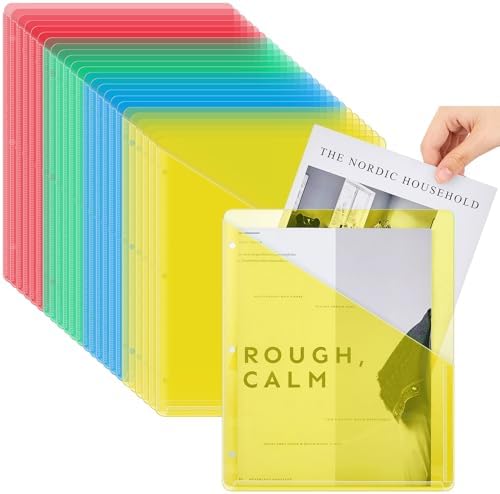 Amazon.com : Seajan 48 Pcs 3 Hole Punch Binder Folders 3 Ring Binder ...