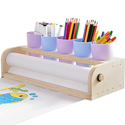 A.B Crew Kids Tabletop Paper Roll Dispenser with Paper Rolls (15" x 16 ...