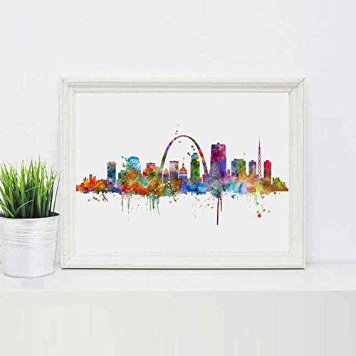 Amazon.com: St. Louis Skyline Art Print Missouri Skyline City ...