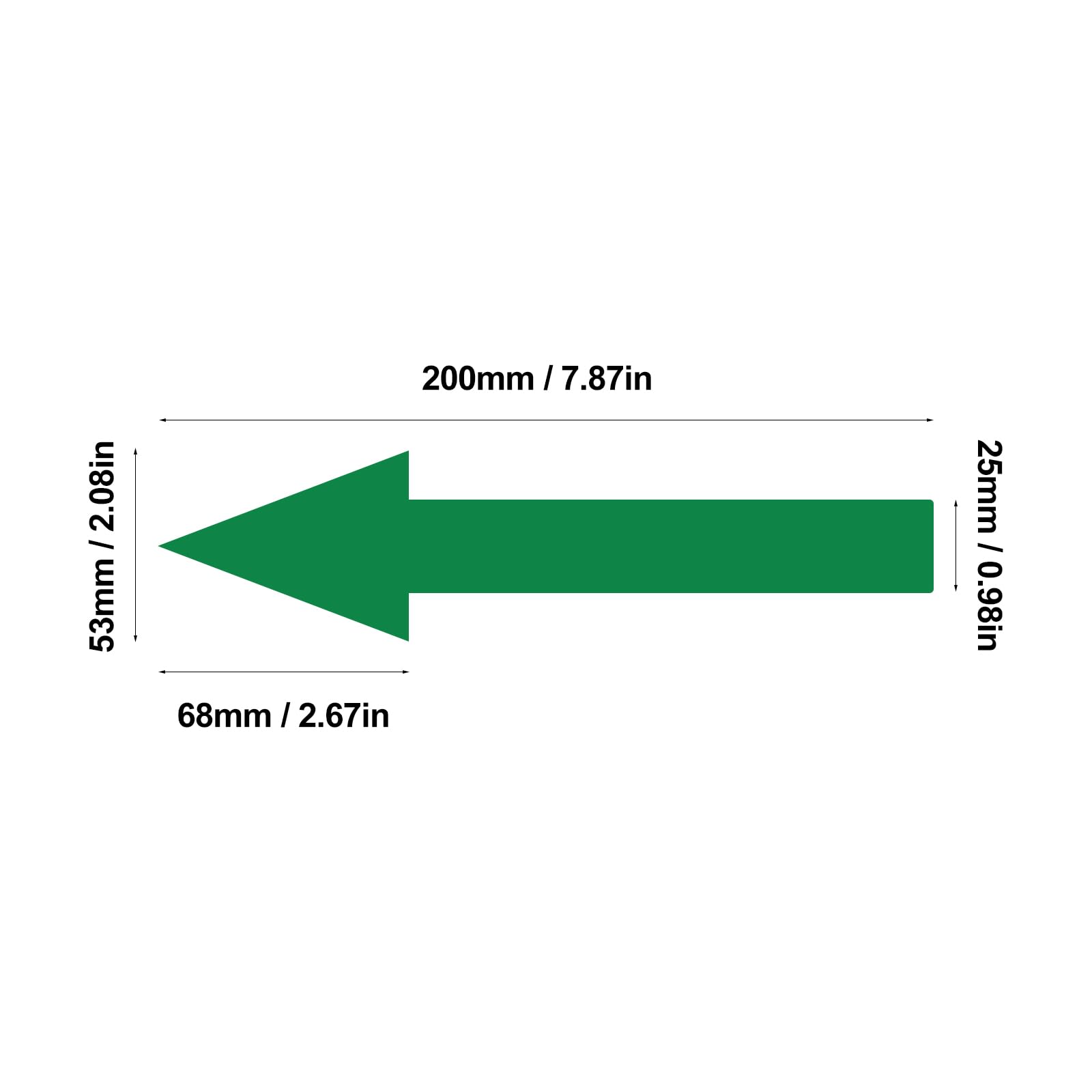 Snapklik.com : 8 X 2 Inch Green Arrow Sign Stickers, 12 Pack Waterproof ...