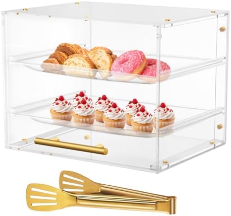 Amazon.com: MewVeer 3-Tray Bakery Display Case, Acrylic Clear Display ...