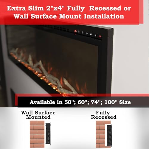 Modern Flames Spectrum Slimline 50 inch Wall Mount Built in Electric ...