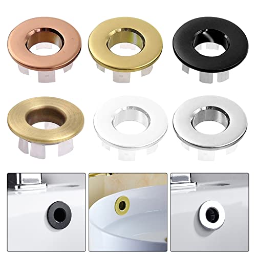 XSHAO Pack of 6 Sink Overflow Cover, 6 Colours, Round Decorative Ring ...