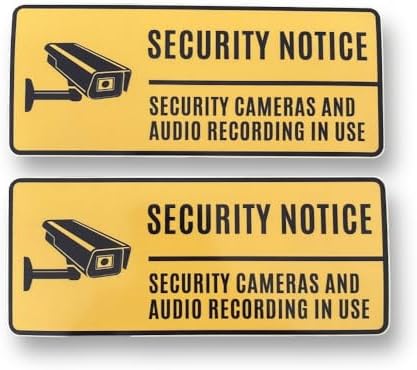 2 PACK - Small 100mm X 40mm SECURITY NOTICE CAMERAS ARE RECORDING Self ...