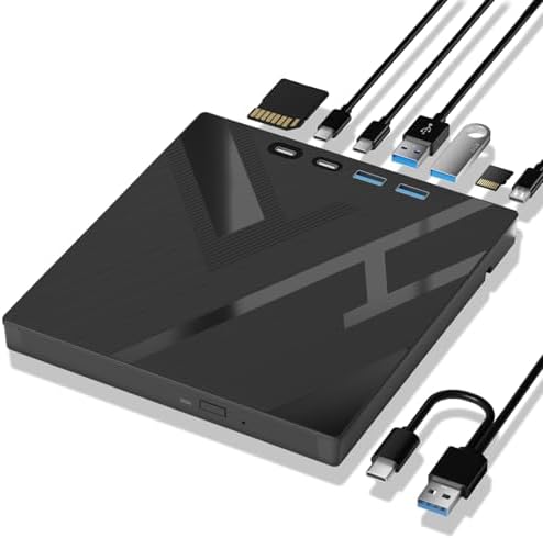 Amazon.com: 7 in 1 External CD/DVD Drive for Laptop, Portable DVD ...