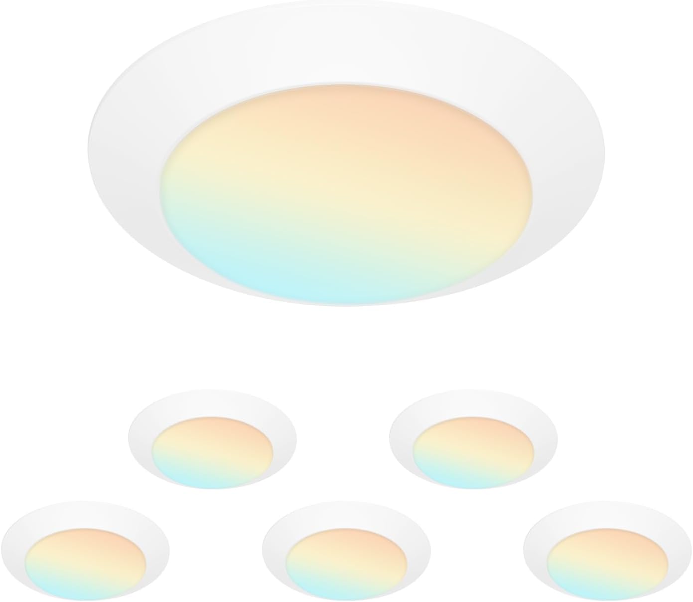 mw 6-Pack 4 Inch LED Disk Lights, Dimmable Surface Mount Ceiling Lights ...