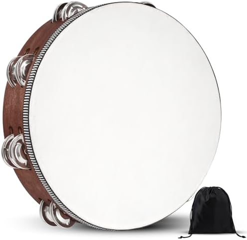 Amazon.com: Wooden Hand Held Percussion Tambourine with Storage Bag -10 ...