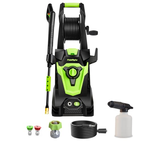 PowRyte Electric Pressure Washer with Hose Reel, Foam Cannon, 2 ...