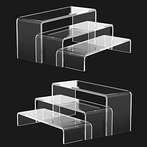 Janaden Acrylic Display Riser Stands Clear Acrylic Risers Shelf for ...