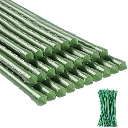 Amazon.com : Garden Stakes, Sturdy Plant Support Sticks - 20PCS Plastic ...