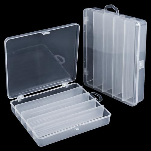 Amazon.com: butterfunny 3 Pack 5-Grid Clear Plastic Fishing Tackle ...