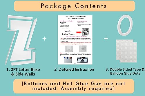 Snapklik.com : 2FT Letter Z Mosaic Balloon Frame Letter DIY Fillable ...