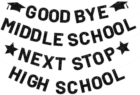 Amazon.com: Goodbye Middle Hello High School Banner 8th Grade ...