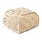 Amazon.com: Exclusivo Mezcla Beige Fleece Throw Blanket for Couch ...
