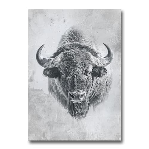 Amazon.com: Poster Print Animal Clipart Simple Black Solid Buffalo ...