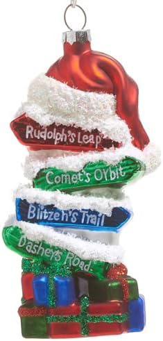 Amazon.com: RAZ Imports Santa's Reinderr Ski Slope Direction Ornament ...