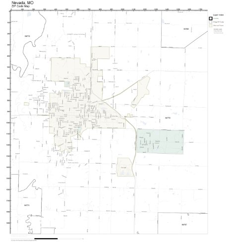 ZIP Code Wall Map of Nevada, MO ZIP Code Map Not Laminated: Amazon.com ...