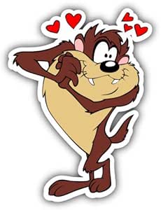 Amazon.com - Taz in Love Cartoon - Sticker Graphic - Auto, Wall, Laptop ...