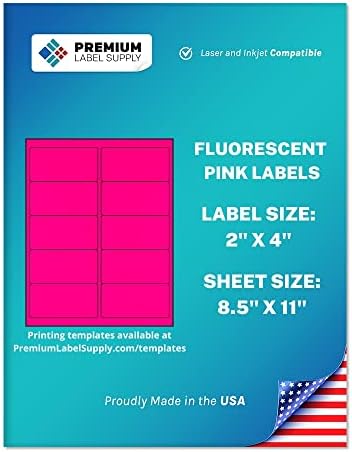 Amazon.com : Premium Label Supply Bright Neon Color Fluorescent ...