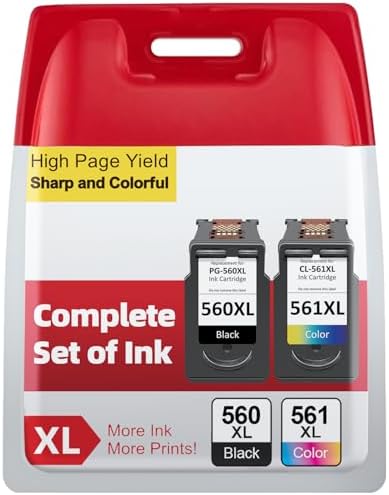 INKYEAH 560 561 XL Ink Cartridges Replacement for Canon 560 561 Ink ...