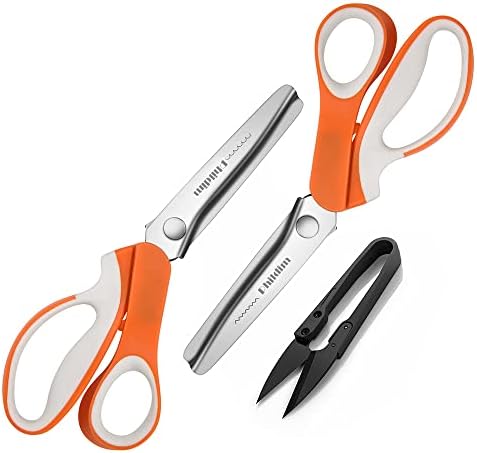 Pinking Shears Set (Pack of 2 PCS, Serrated & Scalloped Edges) by ...