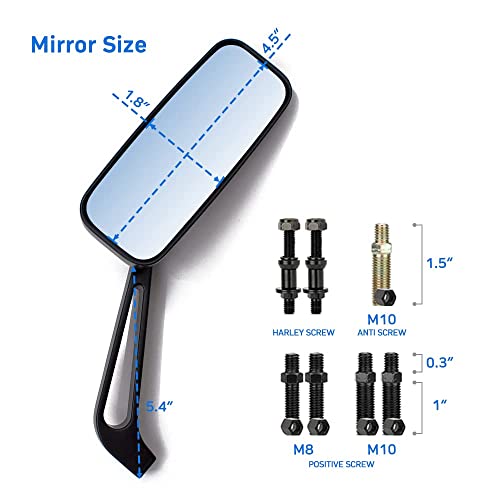 Snapklik.com : WTZMOTO Harley Mirrors Black - Motorcycle Side View ...