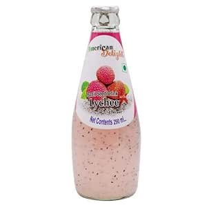 American Delight Basil Seed Drink Lychee Litchi 290ml : Amazon.in: Grocery & Gourmet Foods
