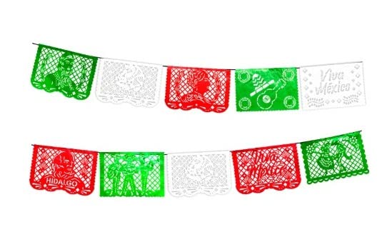 Enramada de Plástico Estilo Papel Picado para Fiestas Mexicanas "Patrio ...