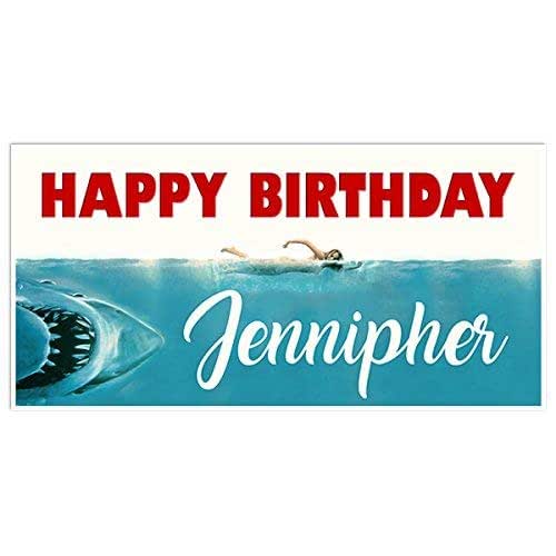 Amazon.com: Jaws Movie Film Birthday Banner Party Decoration Backdrop ...