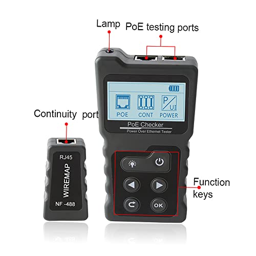 Network Cable Tester, Weytoll PoE Inline Voltage and Current Tester PoE ...