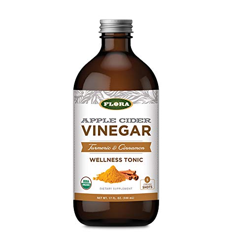 Flora Large Organic Apple Cider Vinegar Shots, Turmeric & Cinnamon, 17 ...