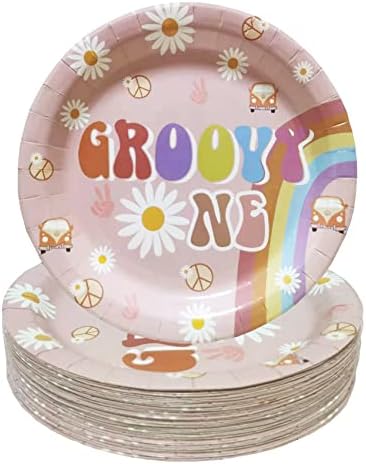 Amazon.com: Visroco 40 Pcs 9 Inch Groovy Themed Paper Plates,Groovy ...