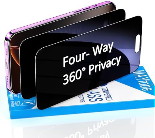 WSKEN for iPhone 16 Pro Max Privacy Screen Protector - [360°Anti Spy ...