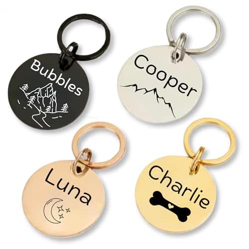 Amazon.com: Personalized Stainless Steel Pet ID Tags for Dogs & Cats ...