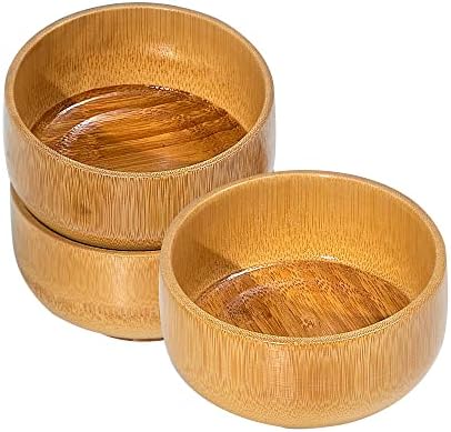 Amazon.com | WUYIWUDA Natural Bamboo Bowls Pack of 3, Japanese Style ...