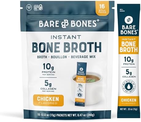 Amazon.com: Bare Bones Chicken Bone Broth Instant Powdered Mix | Rich ...