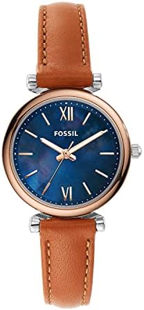 Fossil Women Leather Carlie Mini Analog Blue Dial Watch-Es4701, Band ...
