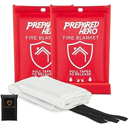 Amazon.com: Prepared Hero Emergency Fire Blanket - 12 Pack - Fire ...