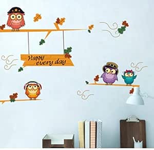 Amazon.com: ghghy Happy Every Day Cartoon Wall Sticker Children's Room ...
