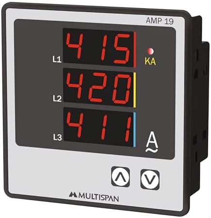 Multispan AMP-19, Three Phase Ampere Meter 96x96mm : Amazon.in ...