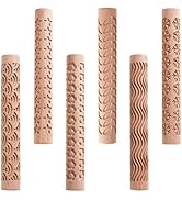 Amazon.com: Clay Rollers Textured, Wooden Hand Rollers Clay Modeling ...