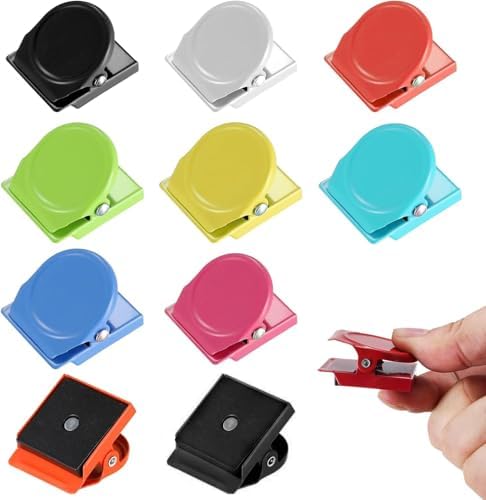 LUCTHY Fridge Magnets Clips 9pcs, Strong Whiteboard Magnets Coloured ...