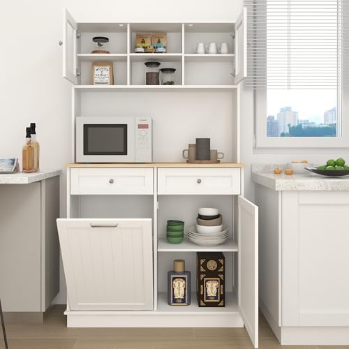 Amazon.com: LOKO 68” Tall Kitchen Pantry Cabinet, Wood Sideboard ...