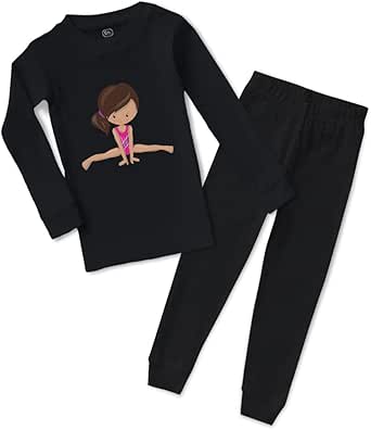 Amazon.com: Custom Boy & Girl Cotton Toddler Pajamas Gymnastic Pink ...
