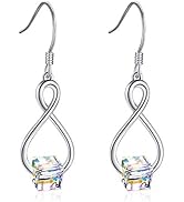 Amazon.com: AOBOCO Sterling Silver Blue Bella Earrings Embellished with ...
