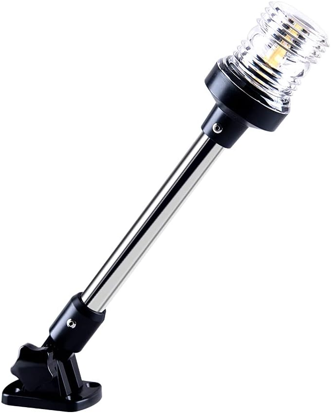 Sebnux White LED Fold Down Boat Stern Light Boat Anchor Light for ...